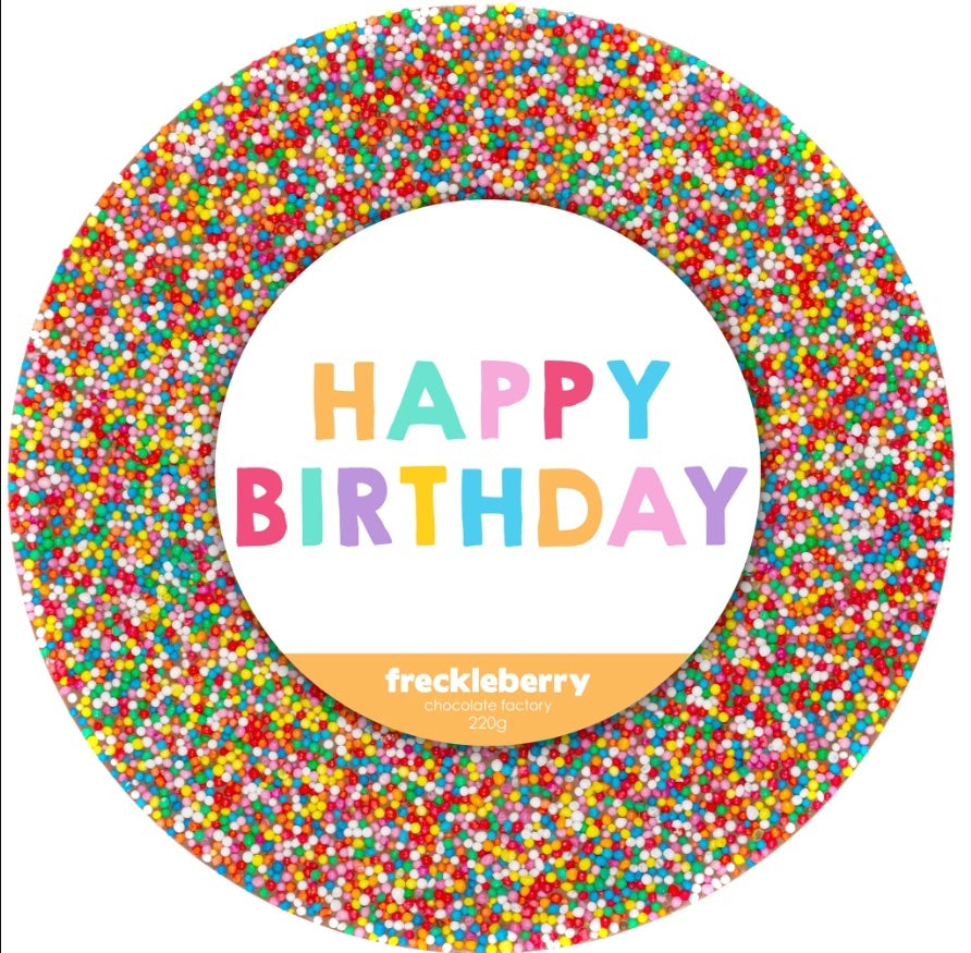 Chocolate Giant Freckle Happy Birthday - Floral Anthology